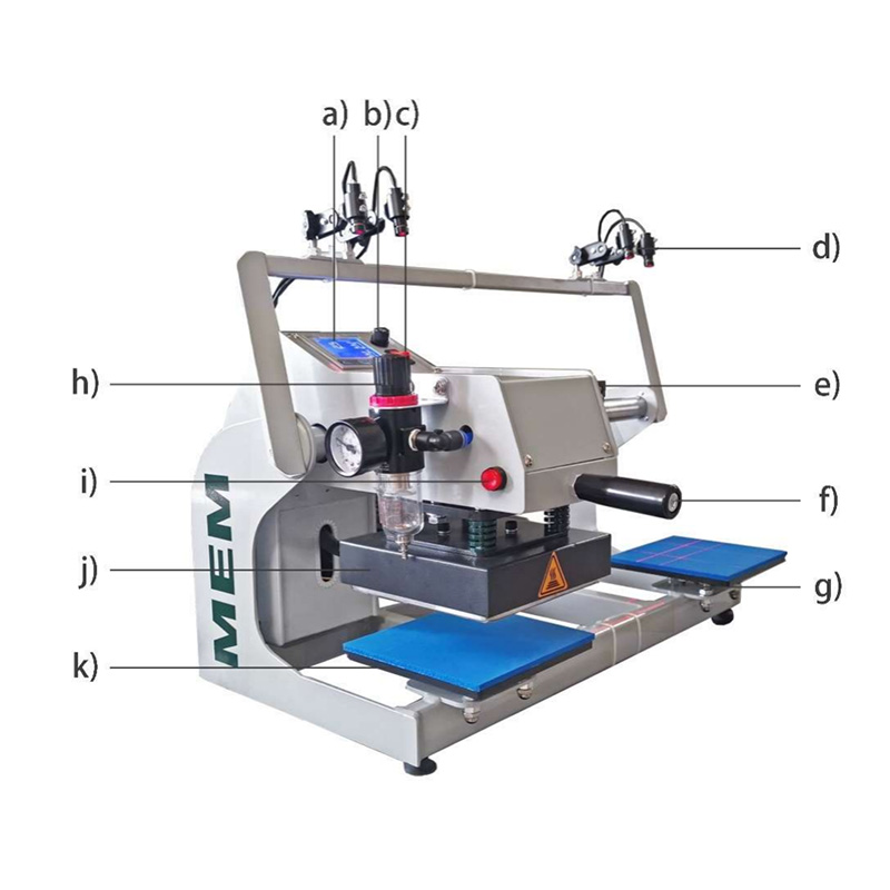 Pneumatic Label Heat Press with Laser